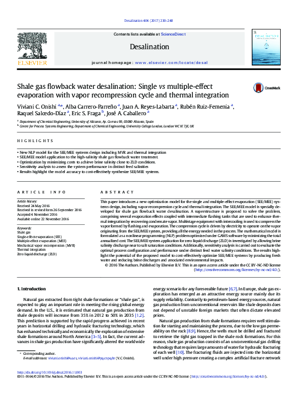 (PDF) Desalination of Shale Gas Flowback Water