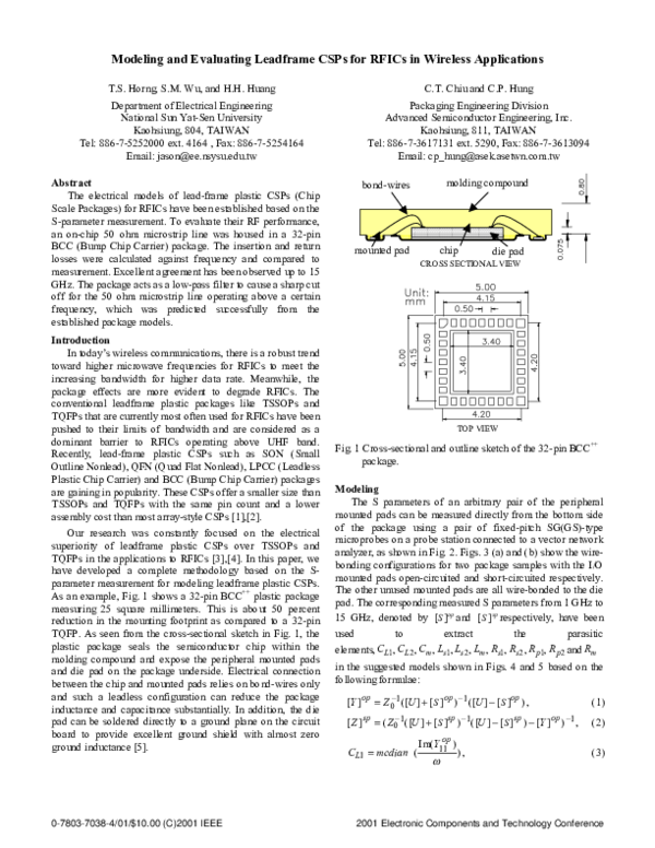 (PDF) Modeling and evaluating leadframe CSPs for RFICs in wireless ...