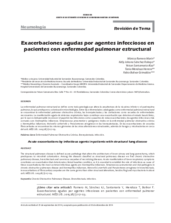 (PDF) Exacerbaciones agudas por agentes infecciosos en pacientes con ...