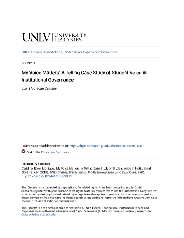 (PDF) My Voice Matters: A Telling Case Study of Student Voice in ...