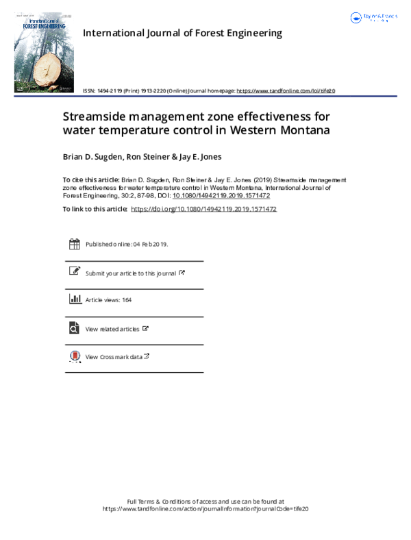 (PDF) Streamside management zone effectiveness for water temperature ...