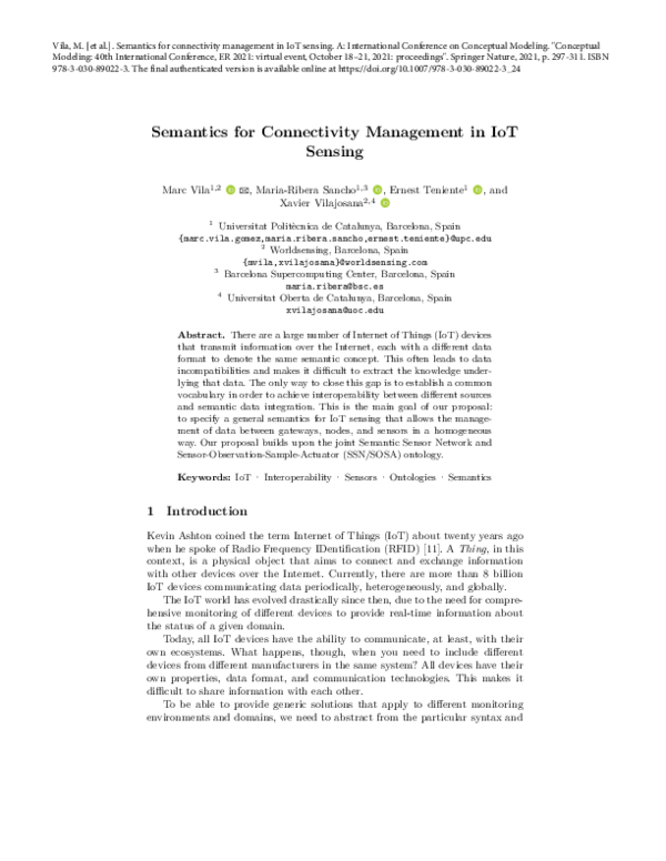 (PDF) Semantics for Connectivity Management in IoT Sensing