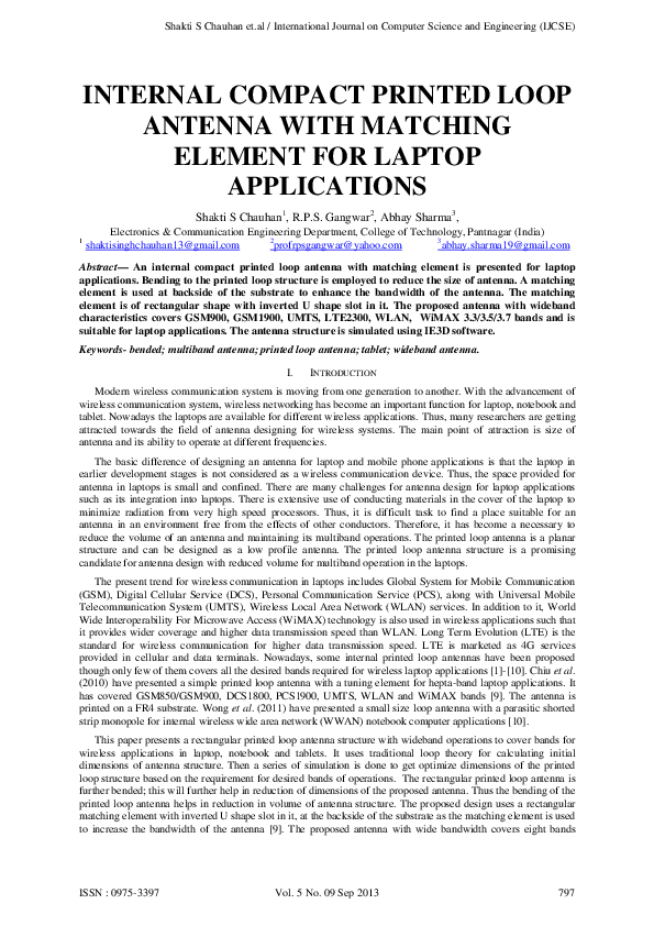 (PDF) Internal Compact Printed Loop Antenna with Matching Element for ...
