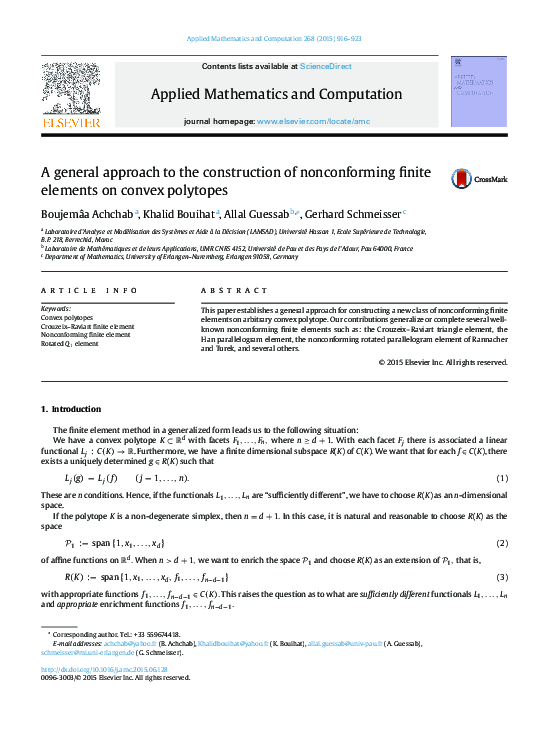 Pdf Constructing Nonconforming Finite Elements