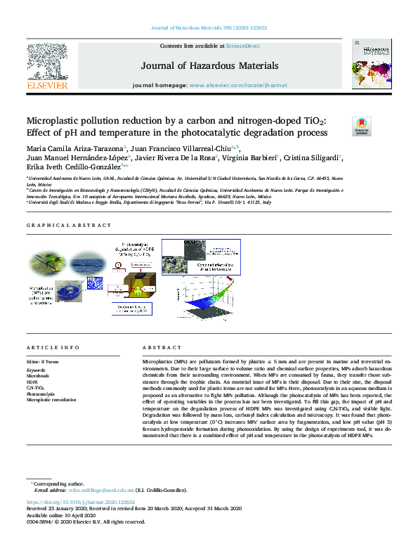 (PDF) Microplastic pollution reduction by a carbon and nitrogen-doped ...
