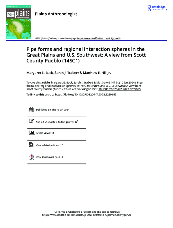 (PDF) Pipe forms and regional interaction spheres in the Great Plains ...
