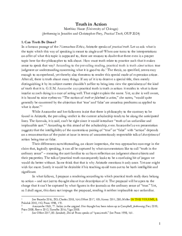 (PDF) Truth in Action