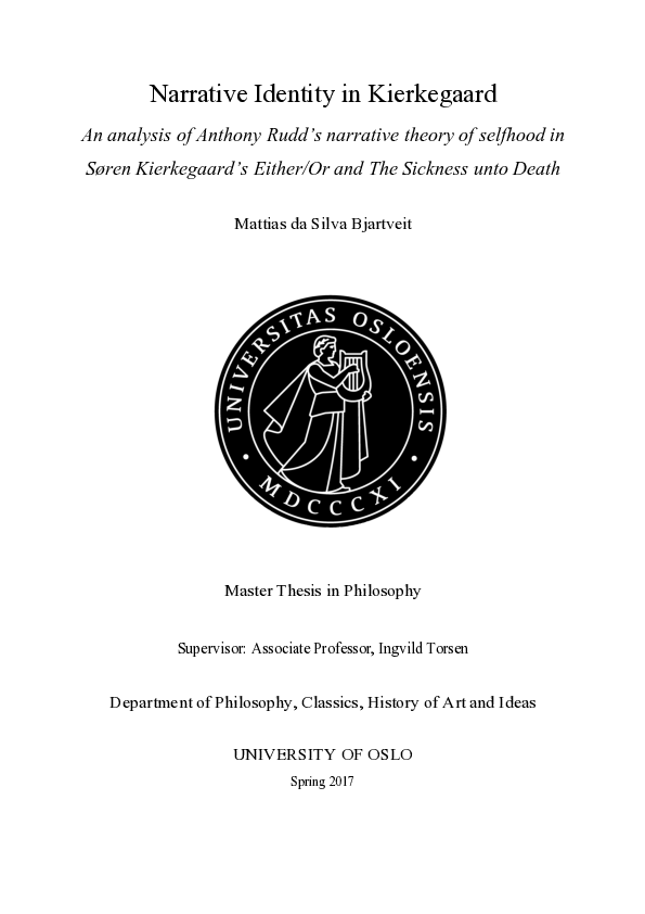(PDF) Narrative Identity in Kierkegaard: An analysis of Anthony Rudd's ...