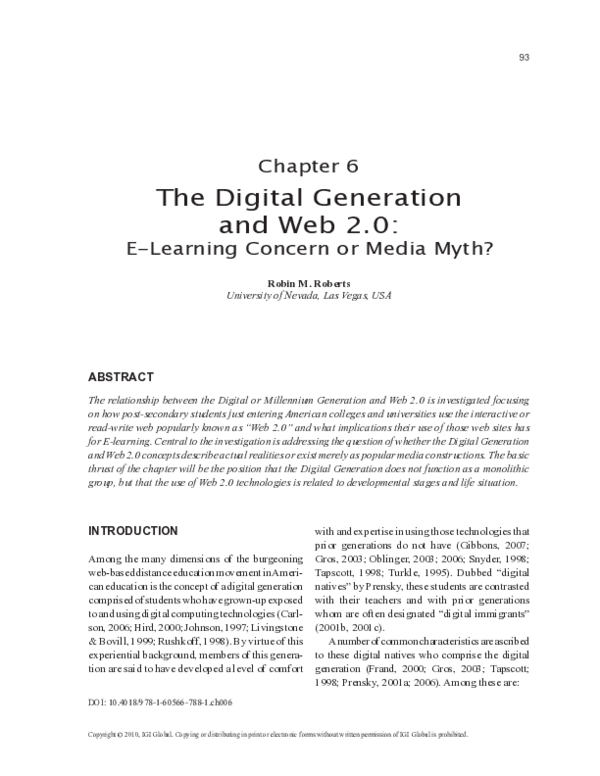 (PDF) The Digital Generation and Web 2.0