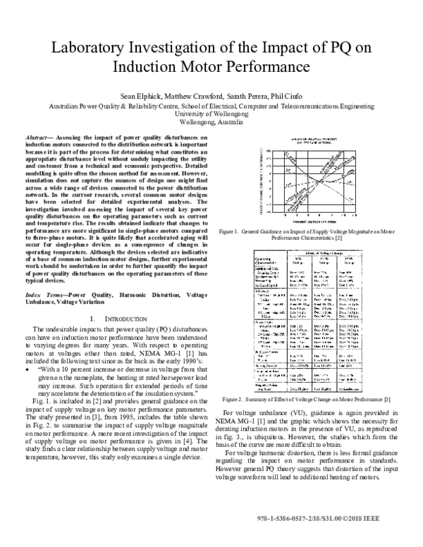 (PDF) Laboratory investigation of the impact of PQ on induction motor ...