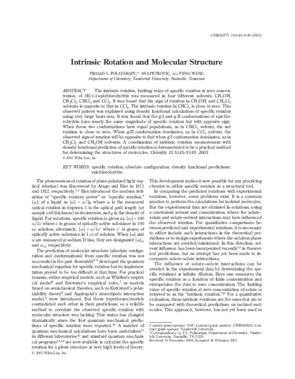 (PDF) Intrinsic rotation and molecular structure