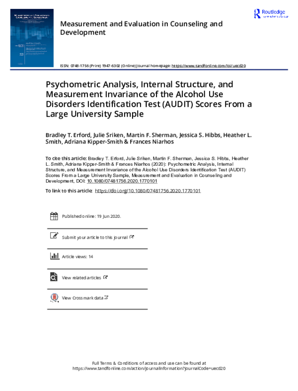 (PDF) Psychometric Analysis, Internal Structure, and Measurement ...