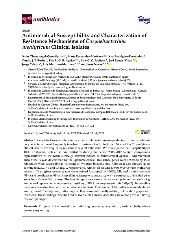 (PDF) Antimicrobial Susceptibility and Characterization of Resistance ...