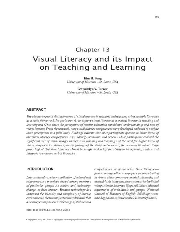 (PDF) Visual Literacy and Its Impact on Teaching and Learning