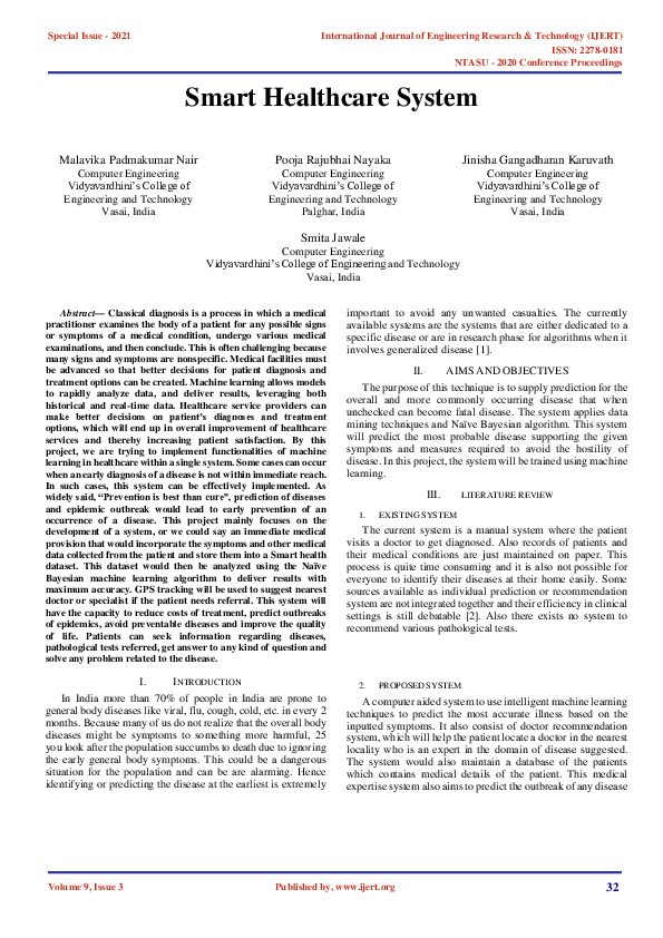 (PDF) Smart Healthcare System