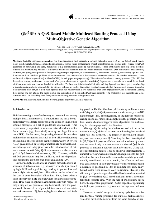 Pdf Qm2rp A Qos Based Mobile Multicast Routing Protocol Using Multi Objective Genetic 