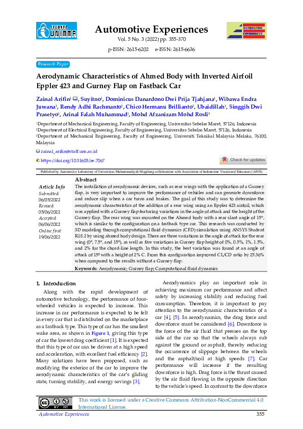 (PDF) Aerodynamic Characteristics of Ahmed Body with Inverted Airfoil ...