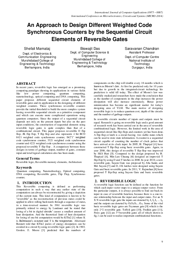 (PDF) An Approach to Design Different Weighted Code Synchronous Counters by the Sequential ...