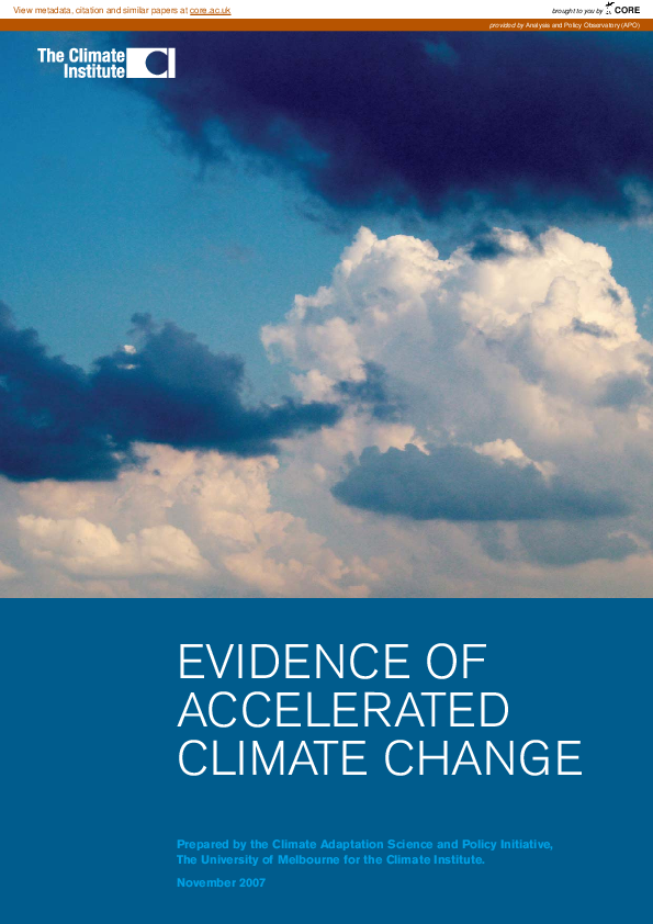 (PDF) Evidence of accelerated climate change