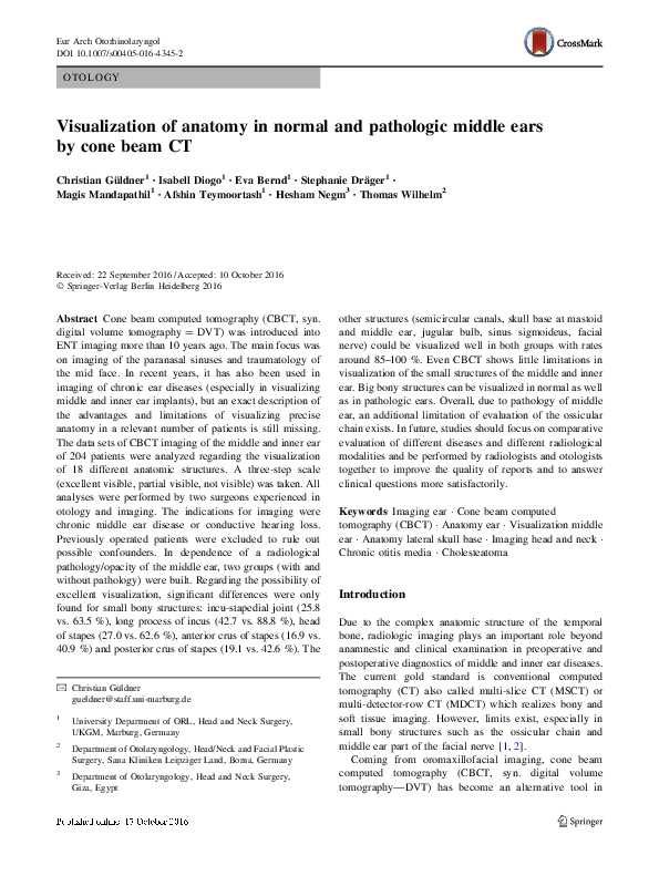 (PDF) Visualization of anatomy in normal and pathologic middle ears by ...