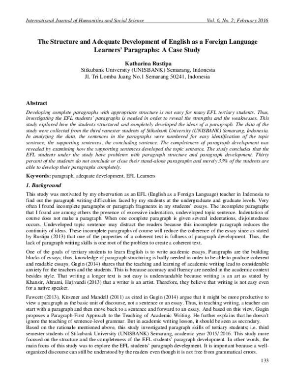 (PDF) The Structure and Adequate Development of English as a Foreign ...