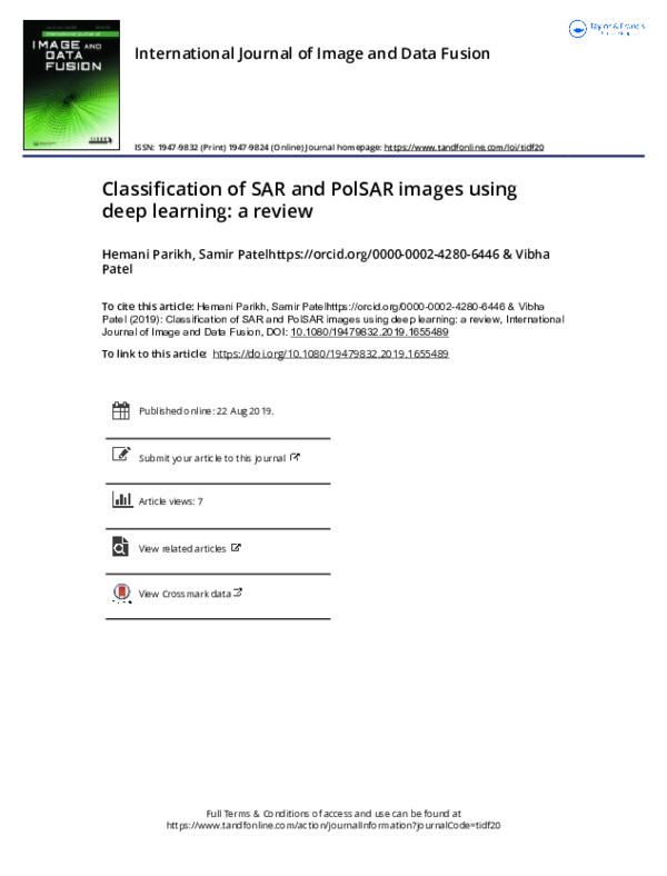 (PDF) Classification of SAR and PolSAR images using deep learning: a review