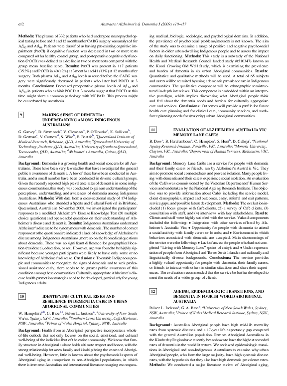 (PDF) Identifying cultural risks and resilience in dementia care in urban Aboriginal communities