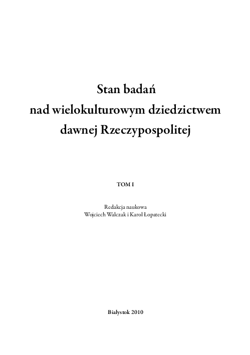 (PDF) Stan badań nad wielokulturowym dziedzictwem dawnej ...