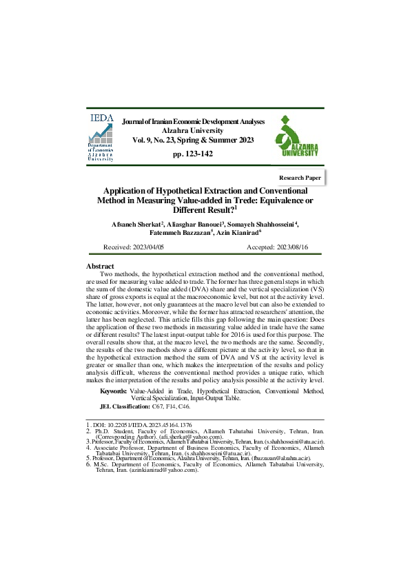 (PDF) Application of Hypothetical Extraction and Conventional Method in ...