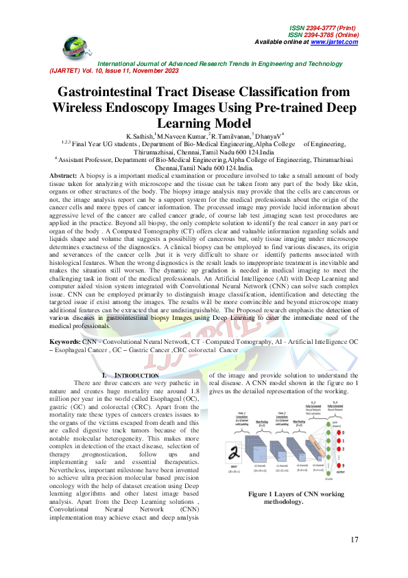 (PDF) Gastrointestinal Tract Disease Classification from Wireless ...