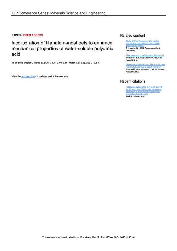 (PDF) Incorporation of titanate nanosheets to enhance mechanical ...