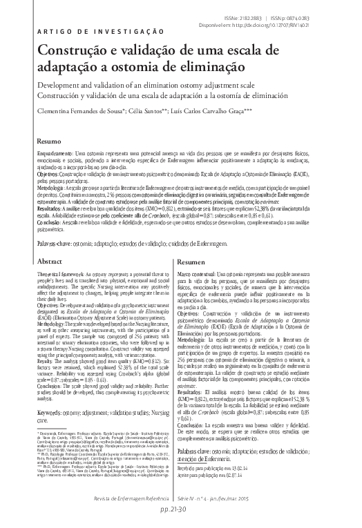 (PDF) Development and validation of an elimination ostomy adjustment ...