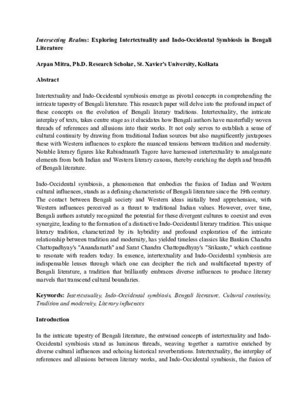 (DOC) Intersecting Realms: Exploring Intertextuality and Indo ...