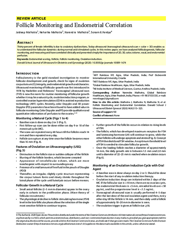 (PDF) Follicle Monitoring and Endometrial Correlation