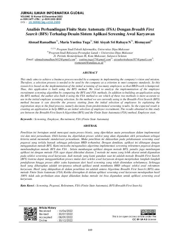 (PDF) Analisis Perbandingan Finite State Automata (FSA) Dengan Breadth First Search (BFS ...
