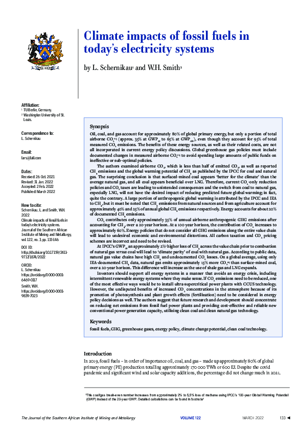 (PDF) Evaluating Fossil Fuels' Climate Impacts