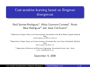 (PDF) Cost-sensitive learning based on Bregman divergences