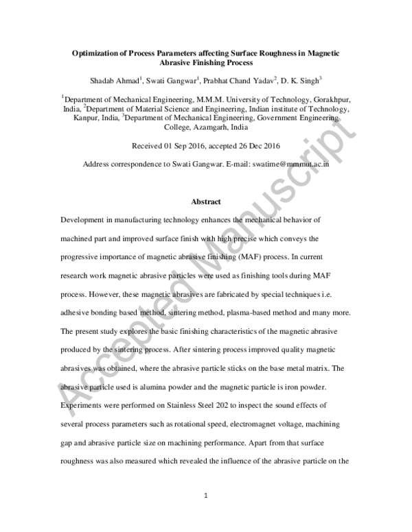 (PDF) Optimization of Process Parameters Affecting the Surface Roughness in Sand Casting of ...