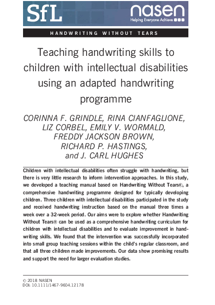 (PDF) Teaching handwriting skills to children with intellectual ...