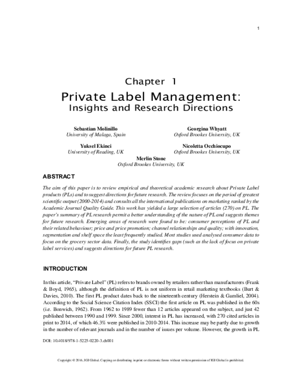 (PDF) Private Label Management