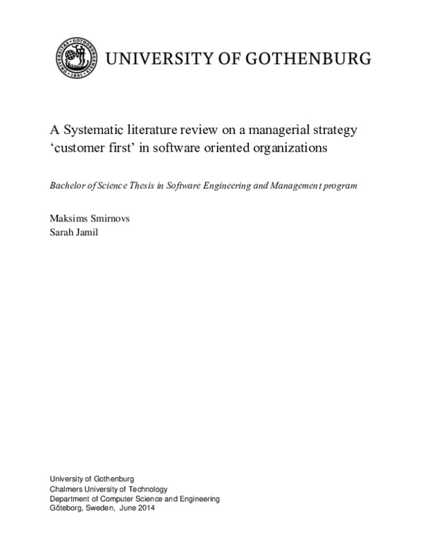 (PDF) A Systematic literature review on a managerial strategy "customer ...