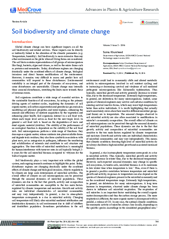 (PDF) Soil Biodiversity and Climate Change