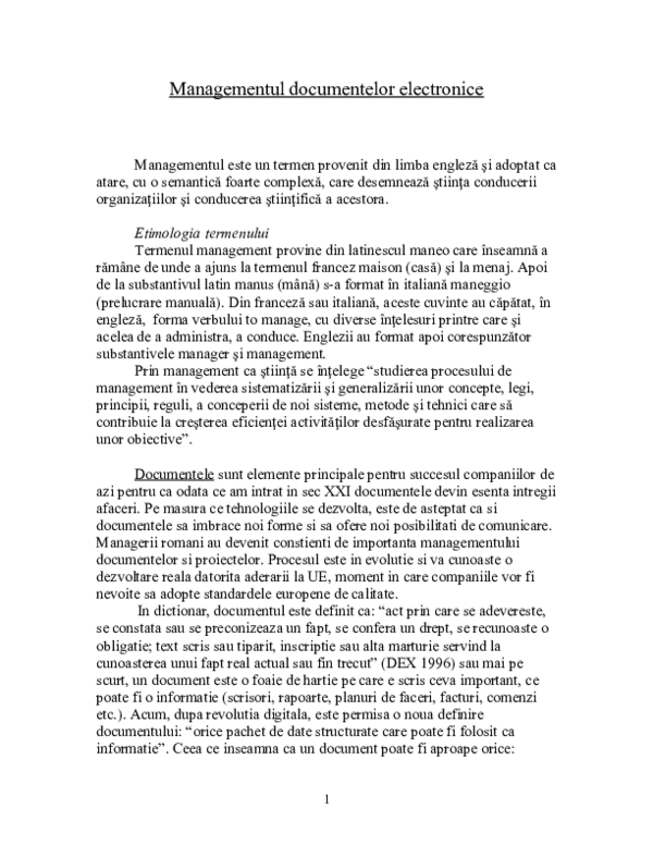(DOC) Managementul documentelor