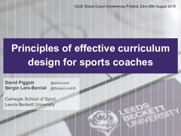 (PDF) Principles of effective curriculum design for sports coaches