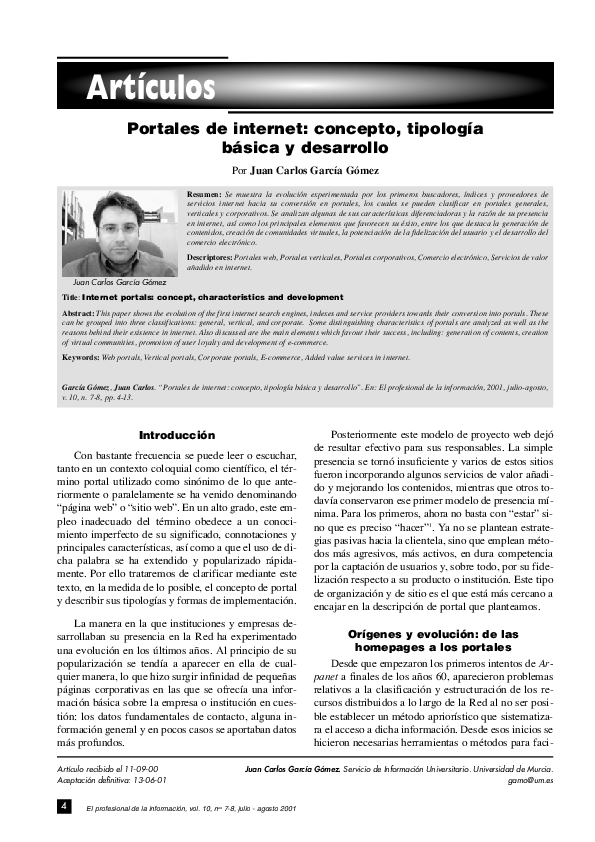 (PDF) Portales de internet: concepto, tipología básica y desarrollo