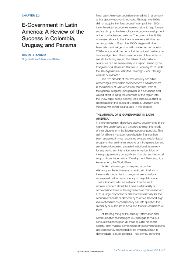 (PDF) E-Government in Latin America: A Review of the Success in ...