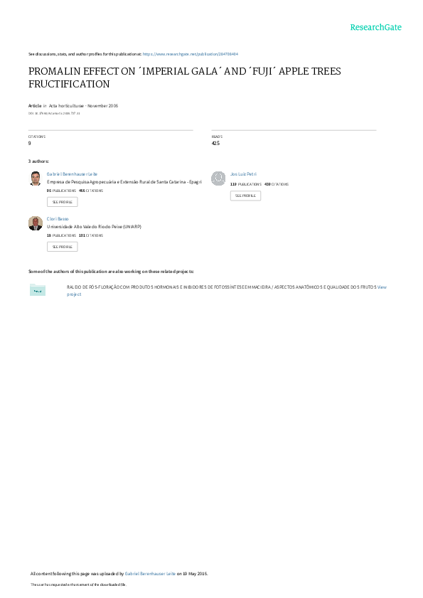 (PDF) Promalin Effect on ´imperial Gala´ and ´fuji´ Apple Trees ...