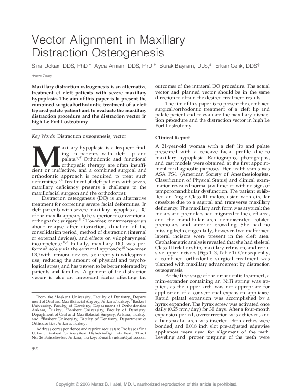 (PDF) Vector Alignment in Maxillary Distraction Osteogenesis