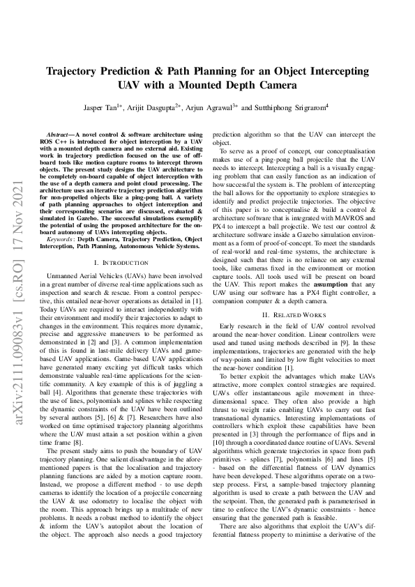 Pdf Trajectory Prediction Path Planning For An Object Intercepting