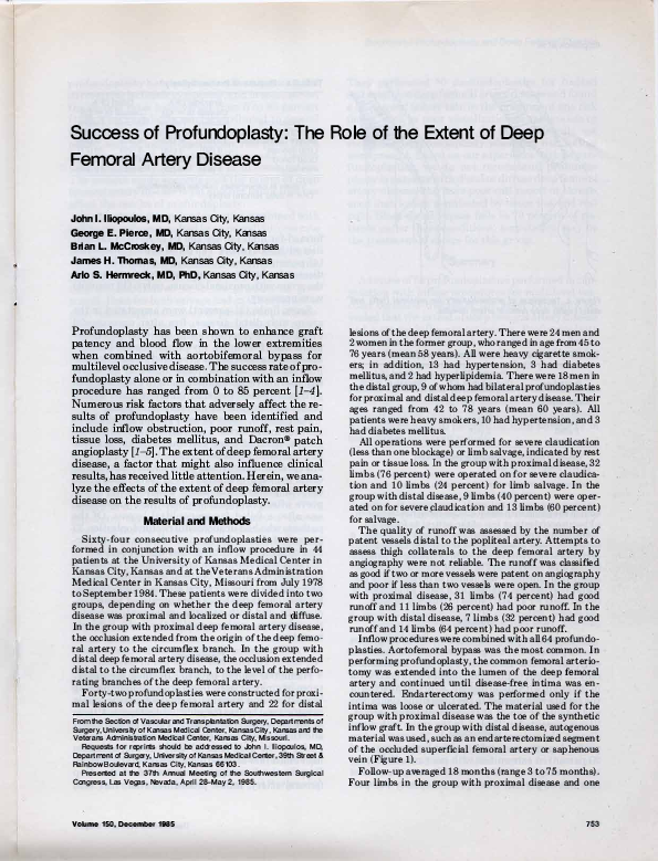 (PDF) Success of profundoplasty: The role of the extent of profunda ...